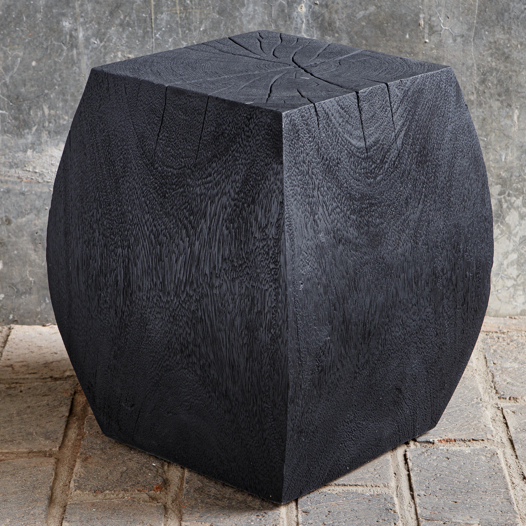 Uttermost Living Room Grove Black Wooden Accent Stool 25296 - Heritage ...