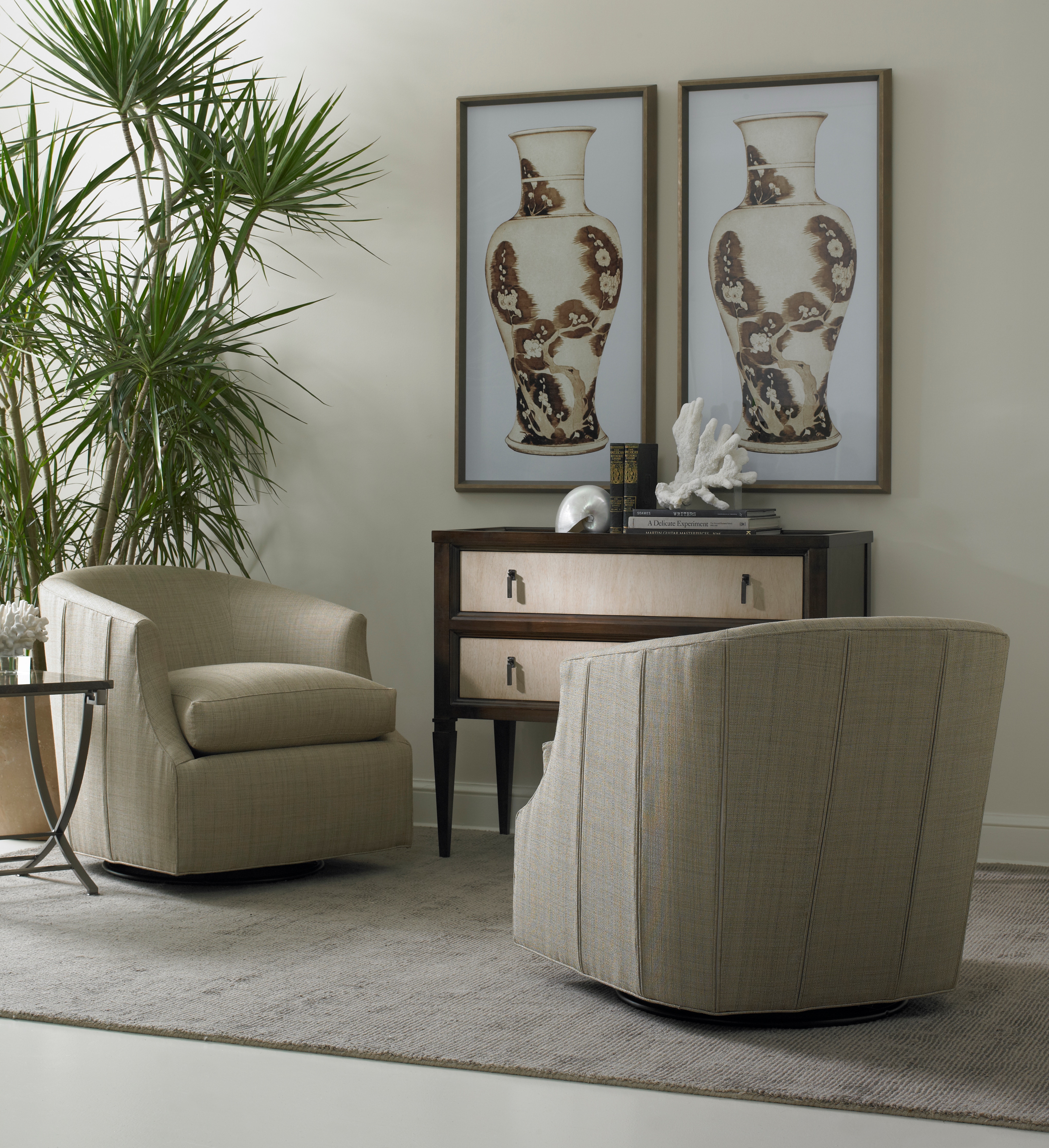 Hickory White Living Room Cannon Swivel Glider Chair 4272-01M - Noel ...