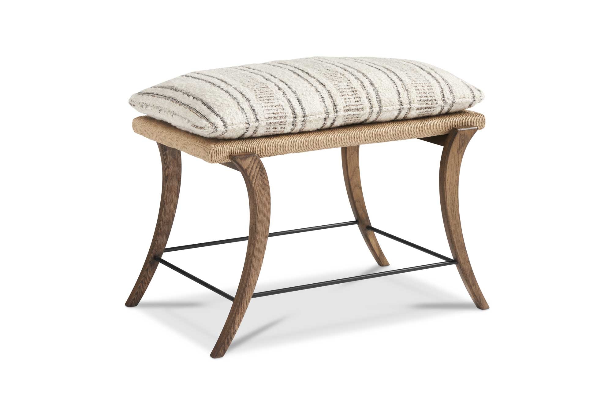 Hickory White Living Room Amelia Small Bench Upholstered Seat 603-84 ...