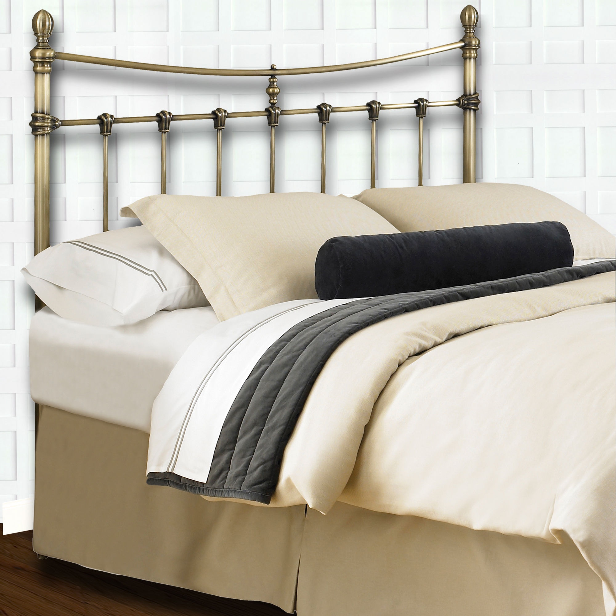 Leggett Platt Bedroom Leighton Complete Metal Bed and Steel Support Frame with Straight Lined