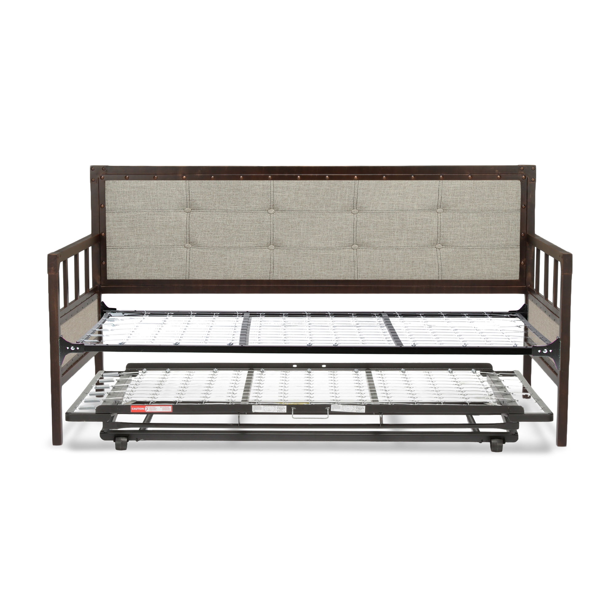Leggett Platt Bedroom Gotham Complete Metal Daybed with Link Spring Support Frame and Pop Up