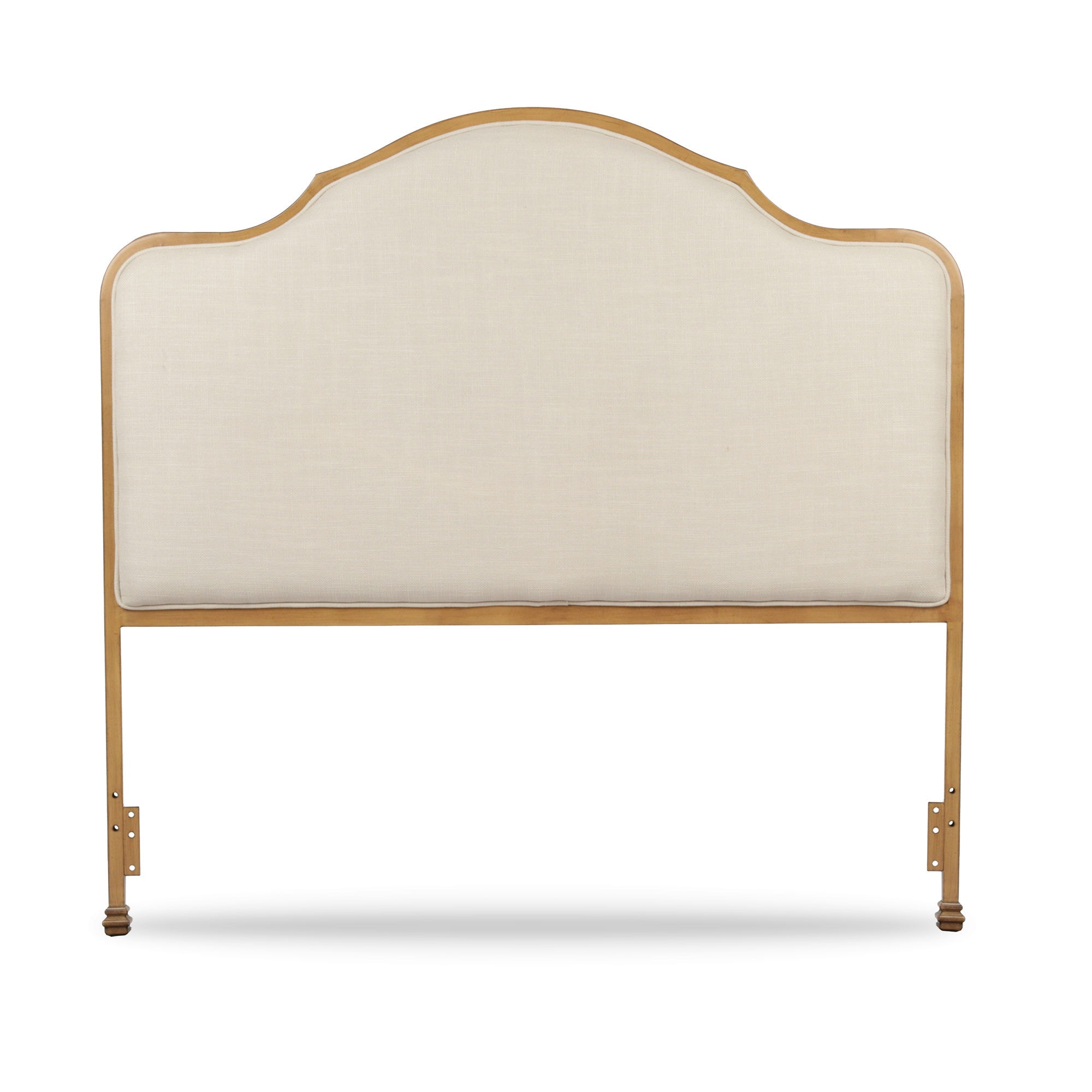 Leggett Platt Bedroom Calvados Metal Headboard Panel with Sand Colored Upholstery Natural Oak