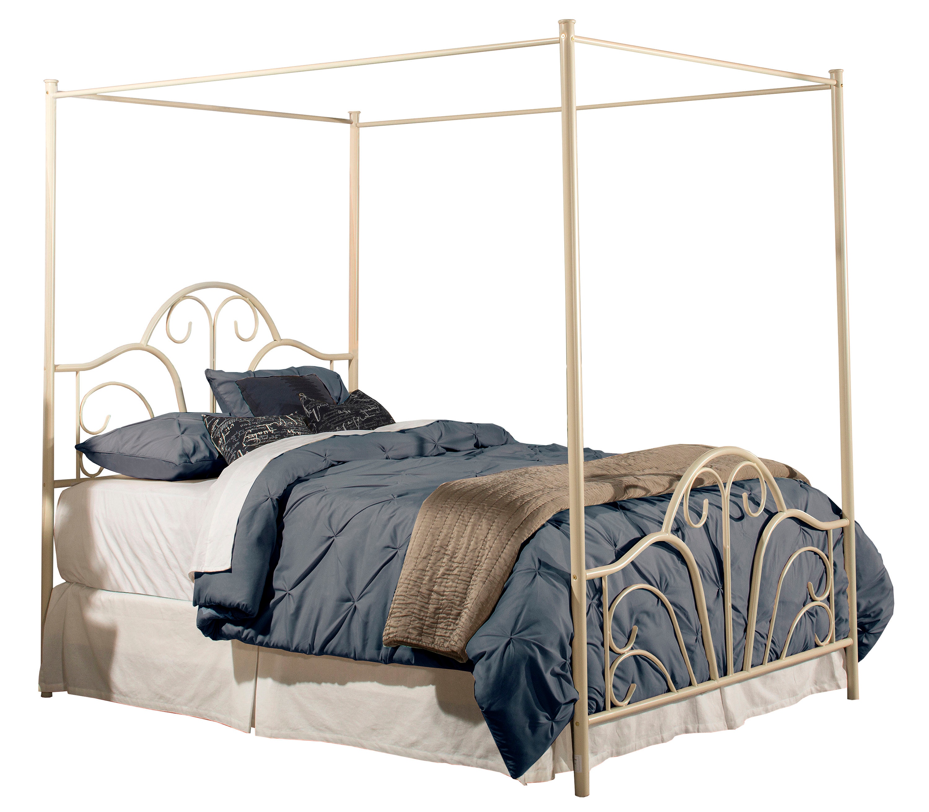 Hillsdale Furniture Bedroom Dover Bed Set King with Canopy and Legs Bed Frame Not Included