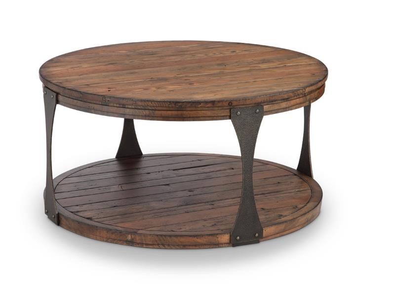 Magnussen Home Living Room Round Cocktail Table with Casters T4112 45 Carol House Furniture