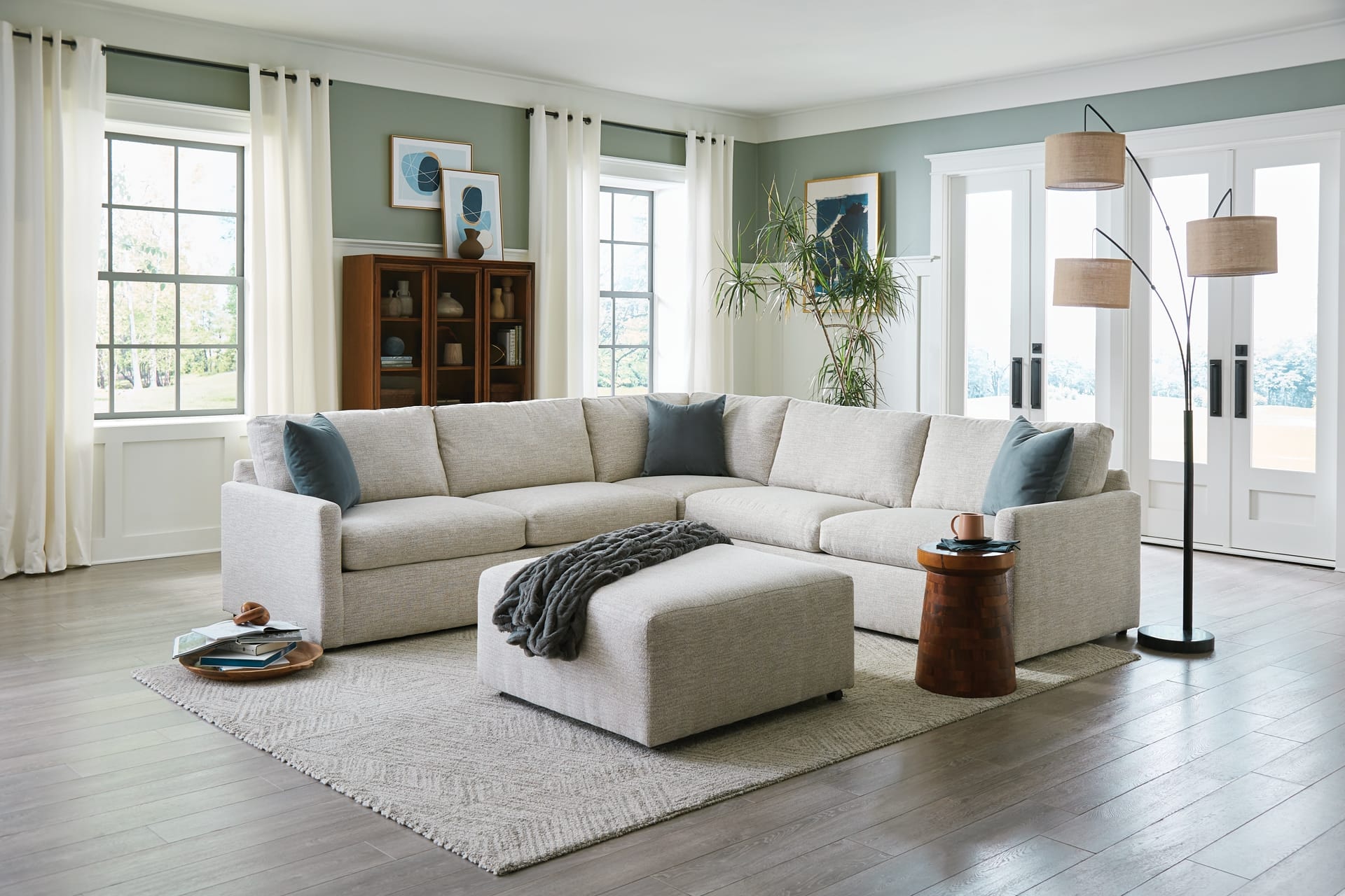Overnight Sofa Living Room Left Side Facing QUEEN SLEEPER 12560-L ...