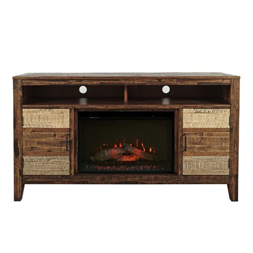 Jofran Living Room Painted Canyon 60 Inch Fireplace with Logset 1600 ...