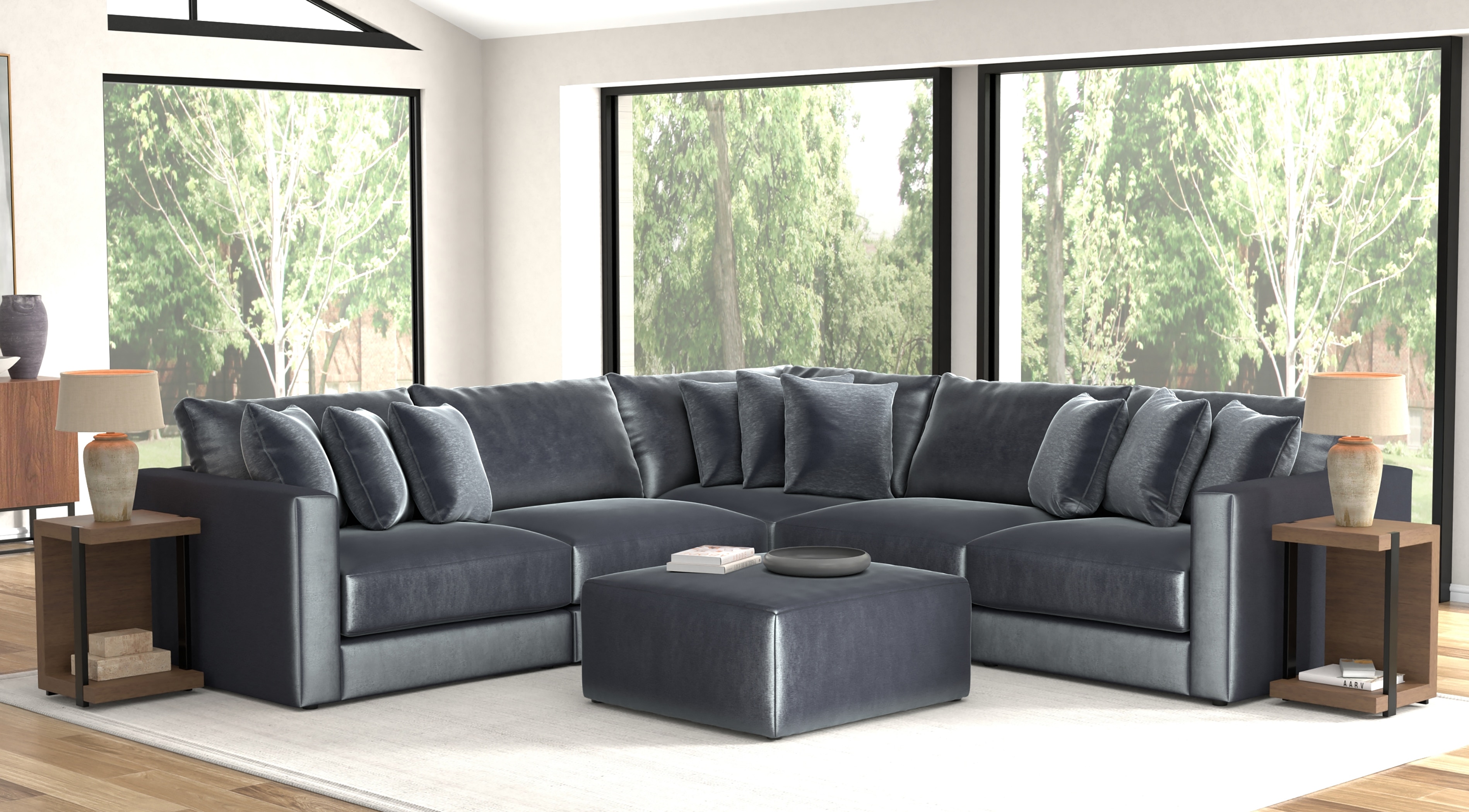 Jackson Furniture Living Room Remington Slate Sectional 224536-Slate ...
