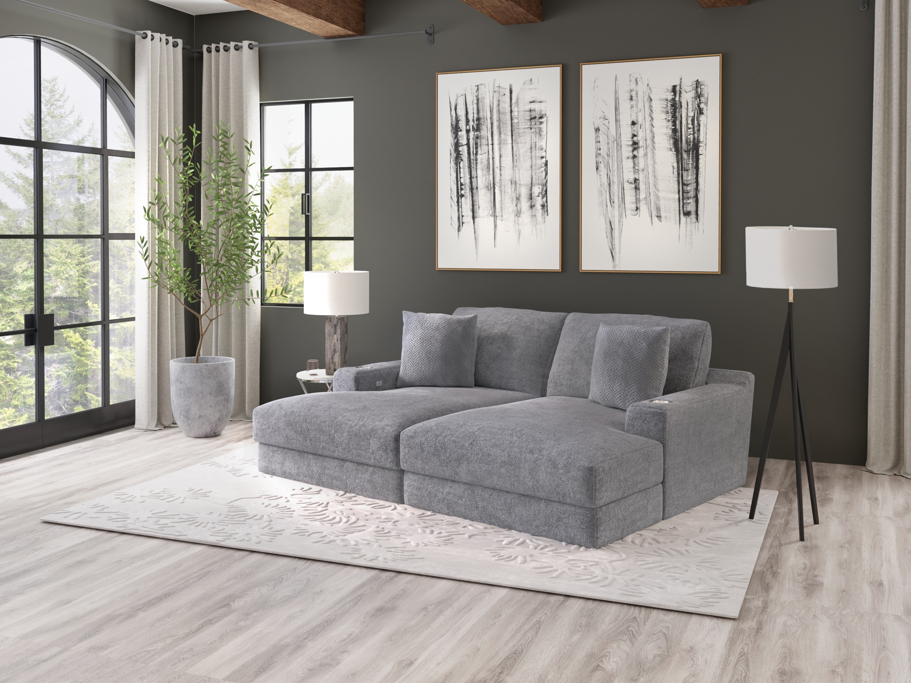 Jackson Furniture Living Room Right Side Facing Chaise with USB 344516 ...
