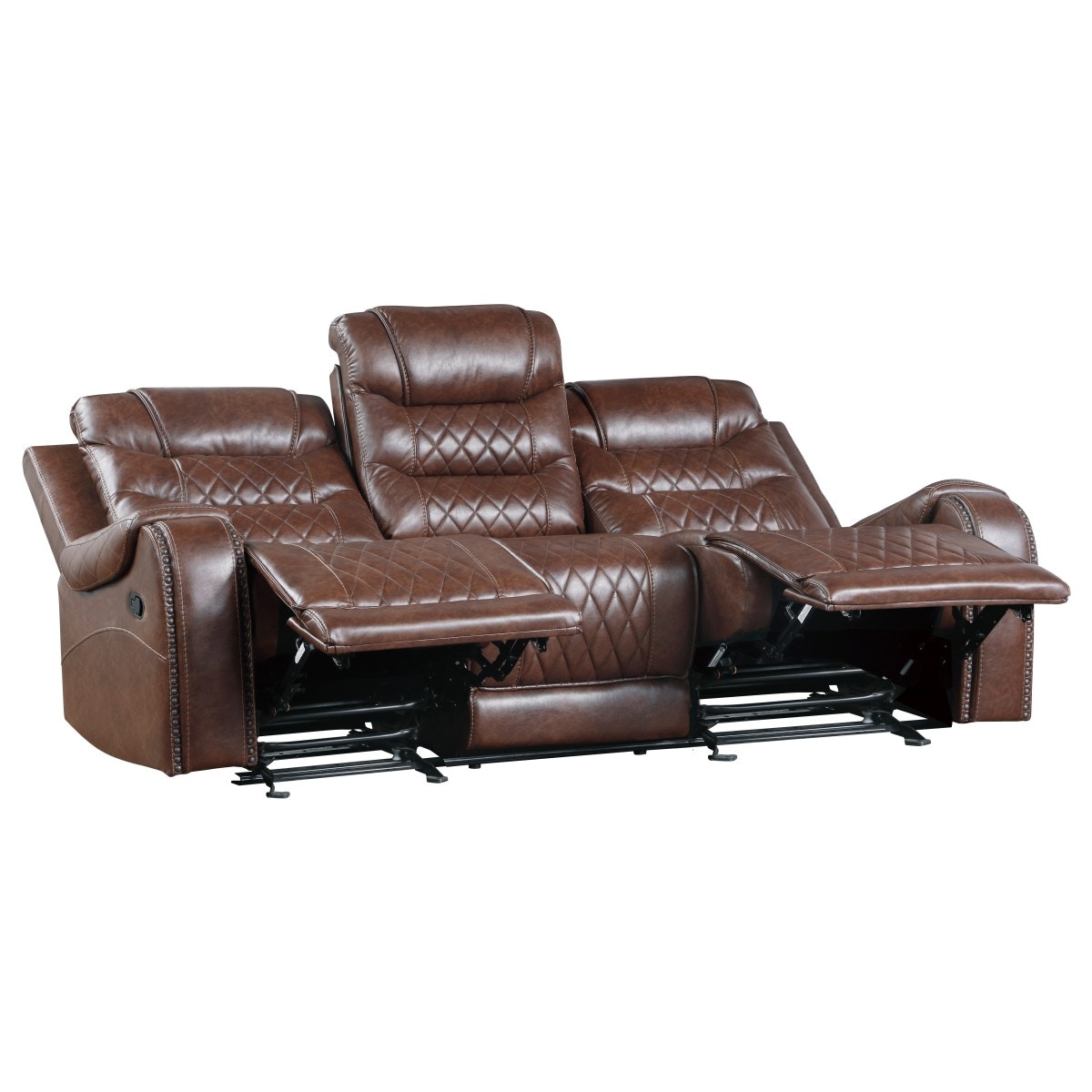 Homelegance Living Room Double Reclining Sofa with Center Drop-Down Cup ...