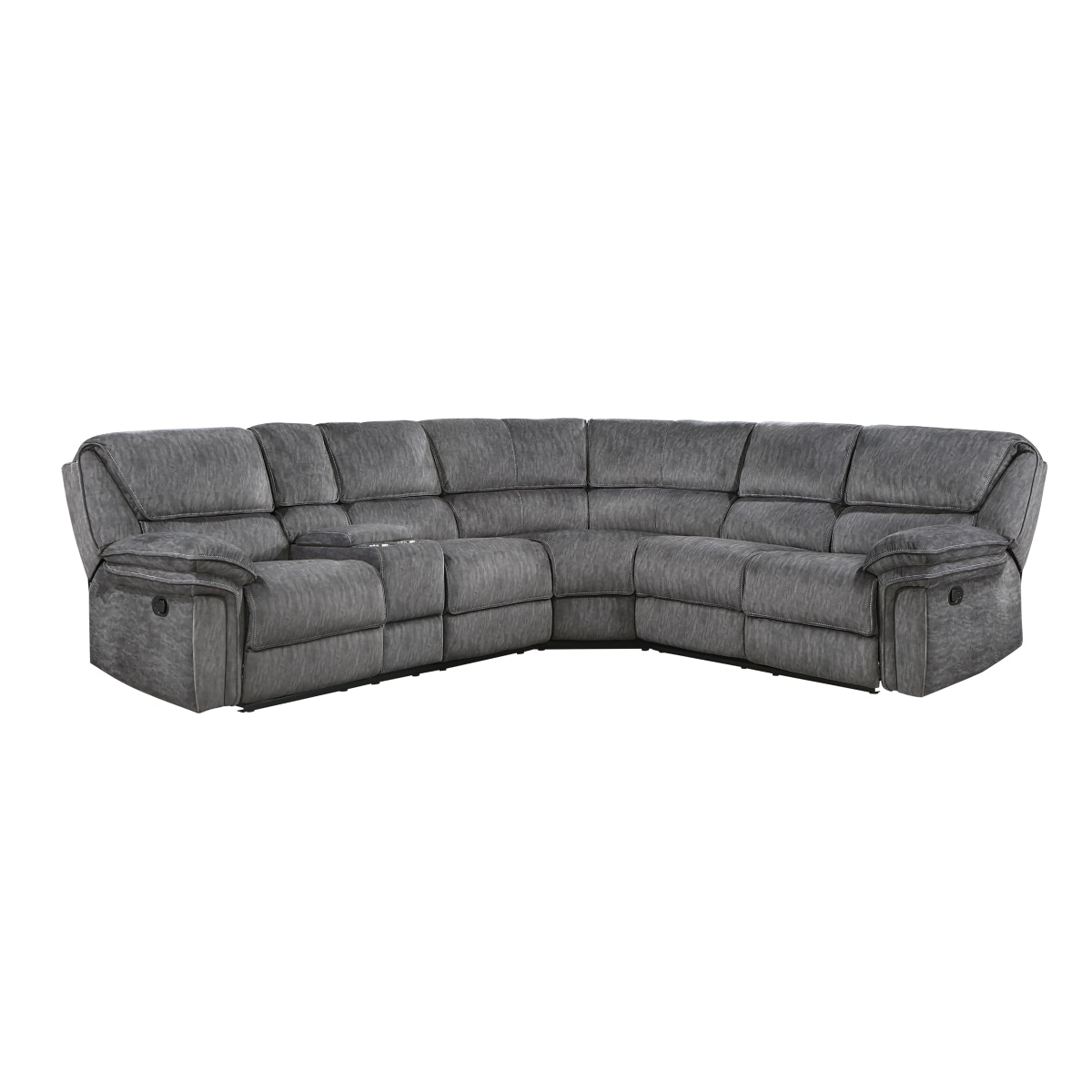 Homelegance Living Room 3-Piece Reclining Sectional With Left Console ...