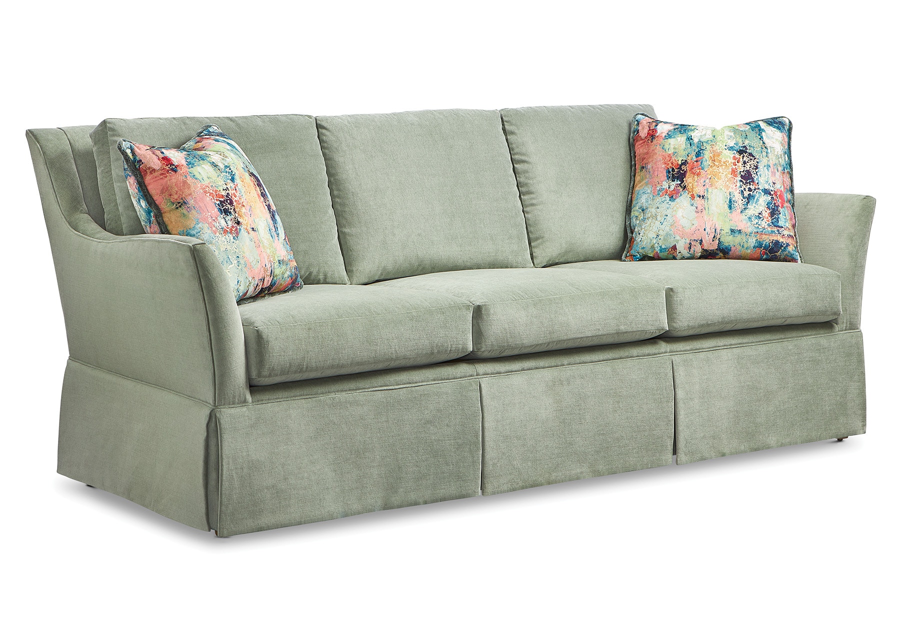 Jessica Charles Living Room Nicolette Skirted Sofa 1777-SK - Stowers ...
