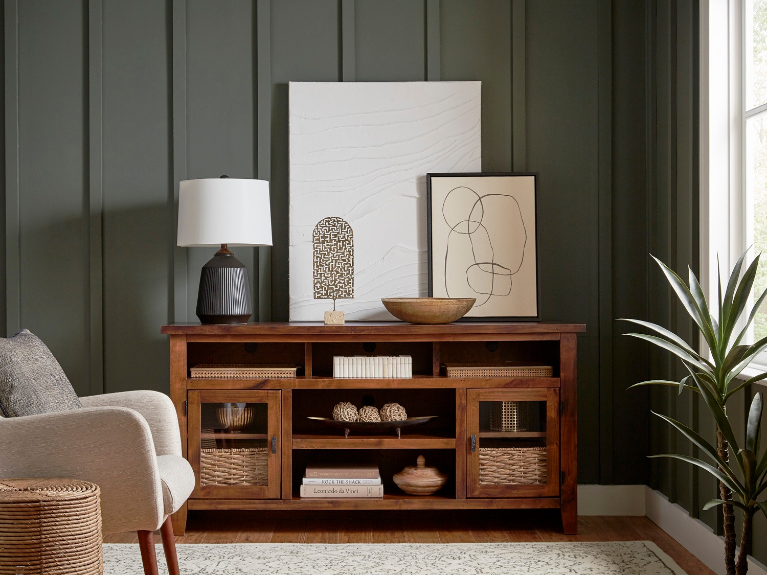 aspenhome Living Room 65 Inch Console with Doors DG1065-TOB | Hickory ...