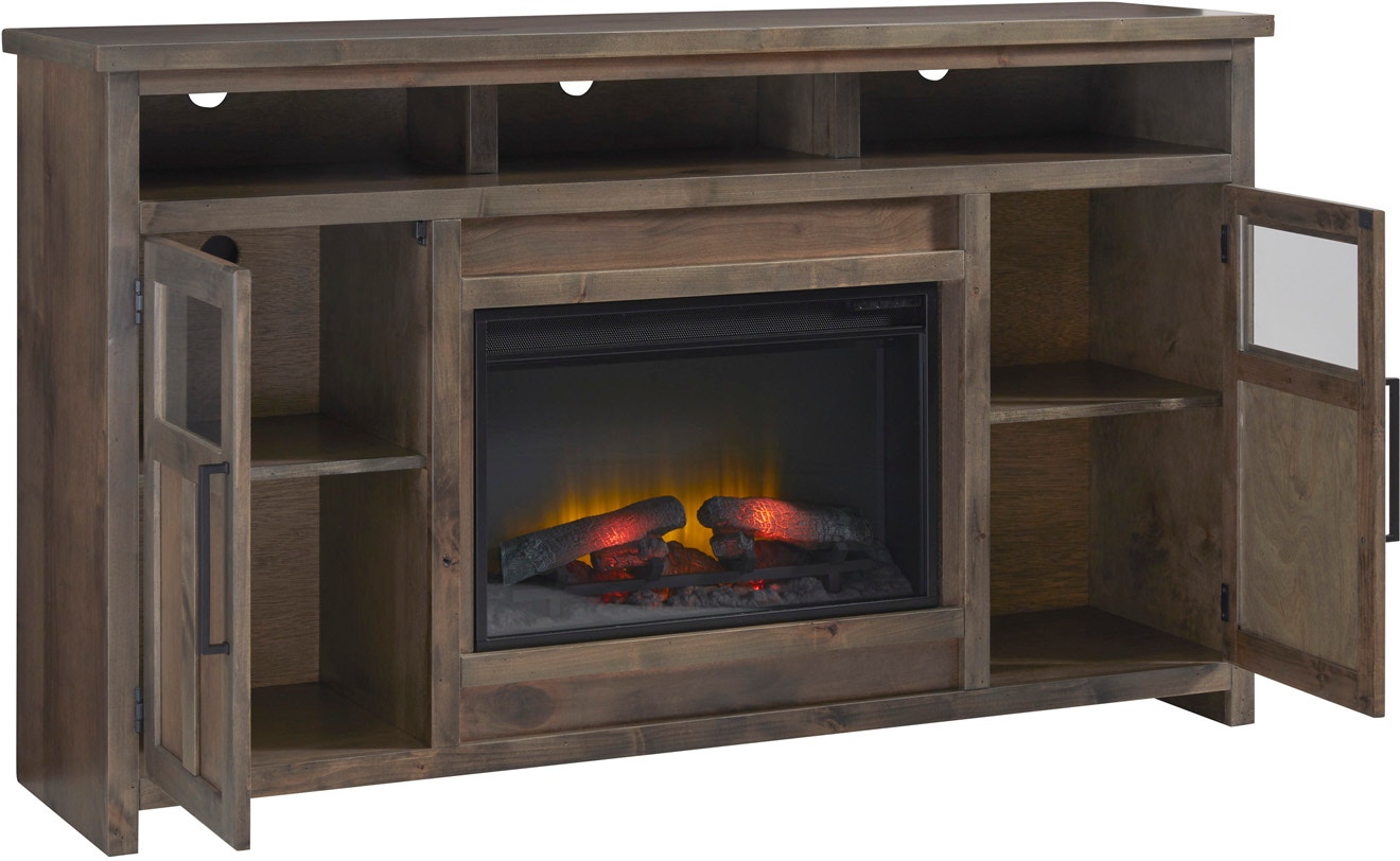 aspenhome Living Room 66 Inch Fireplace Console DTT1940-SBR - Woodworks ...