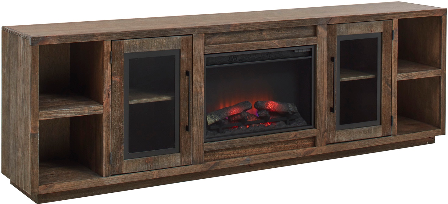 aspenhome Living Room 97" Fireplace Console and Hutch WKA-422 | Hickory ...