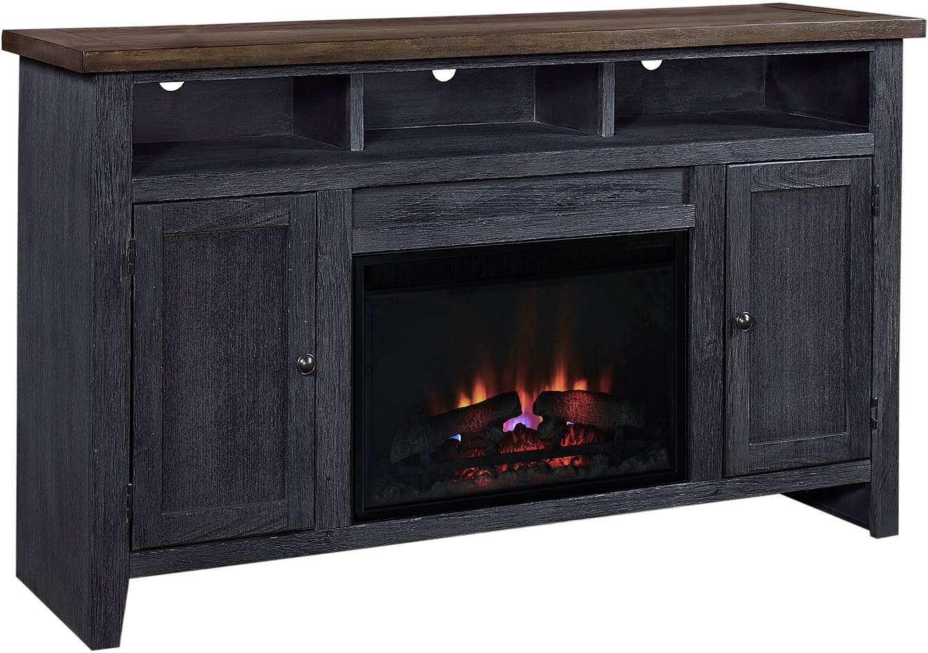 aspenhome Living Room 65 Inch Fireplace Console with 2 Doors ME1901-MBL ...