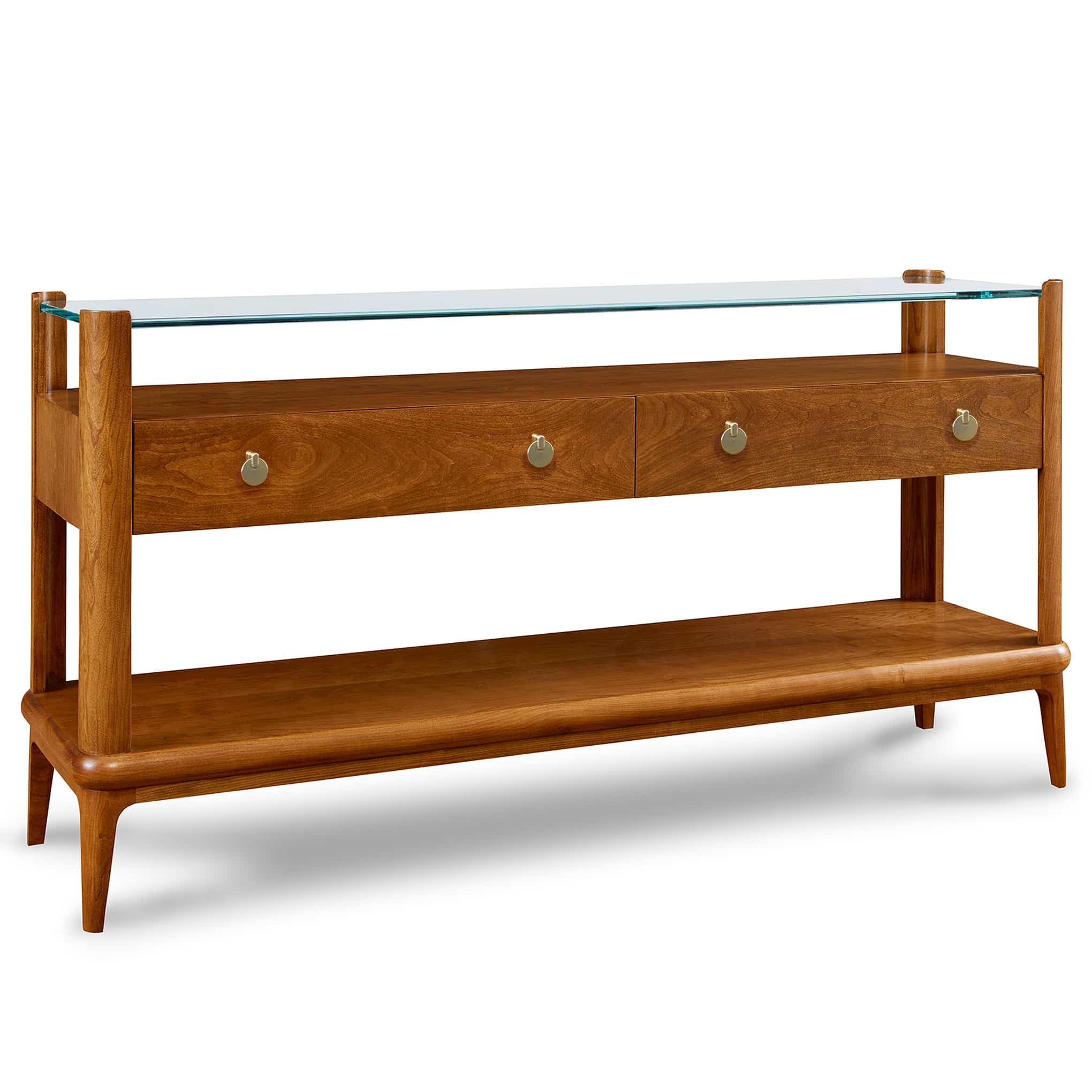 Stickley Living Room Console Tables Martine Glass-Top Console Table ...
