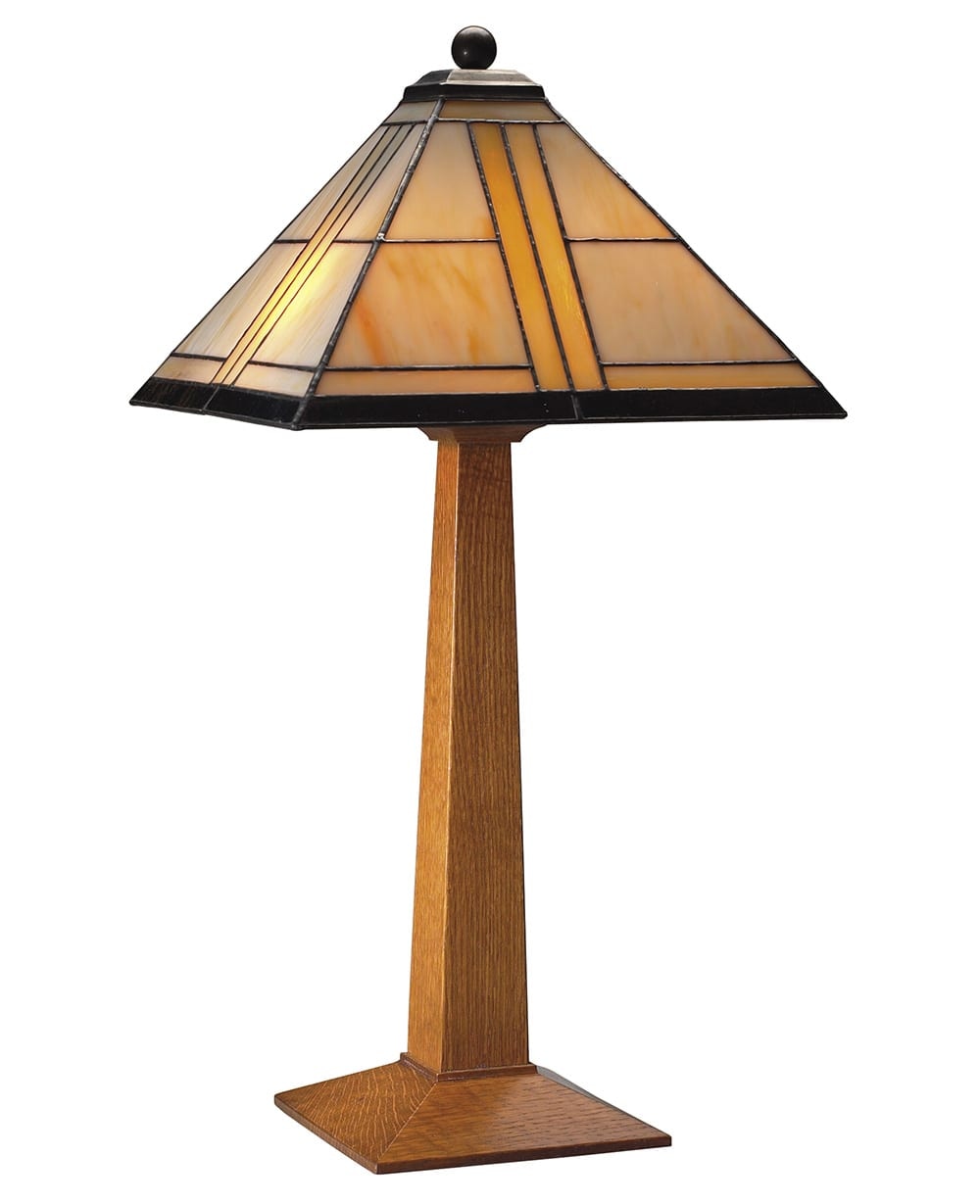 Stickley Table and Floor Lamps Table Lamp with Art Glass Shade 91-043-4 ...