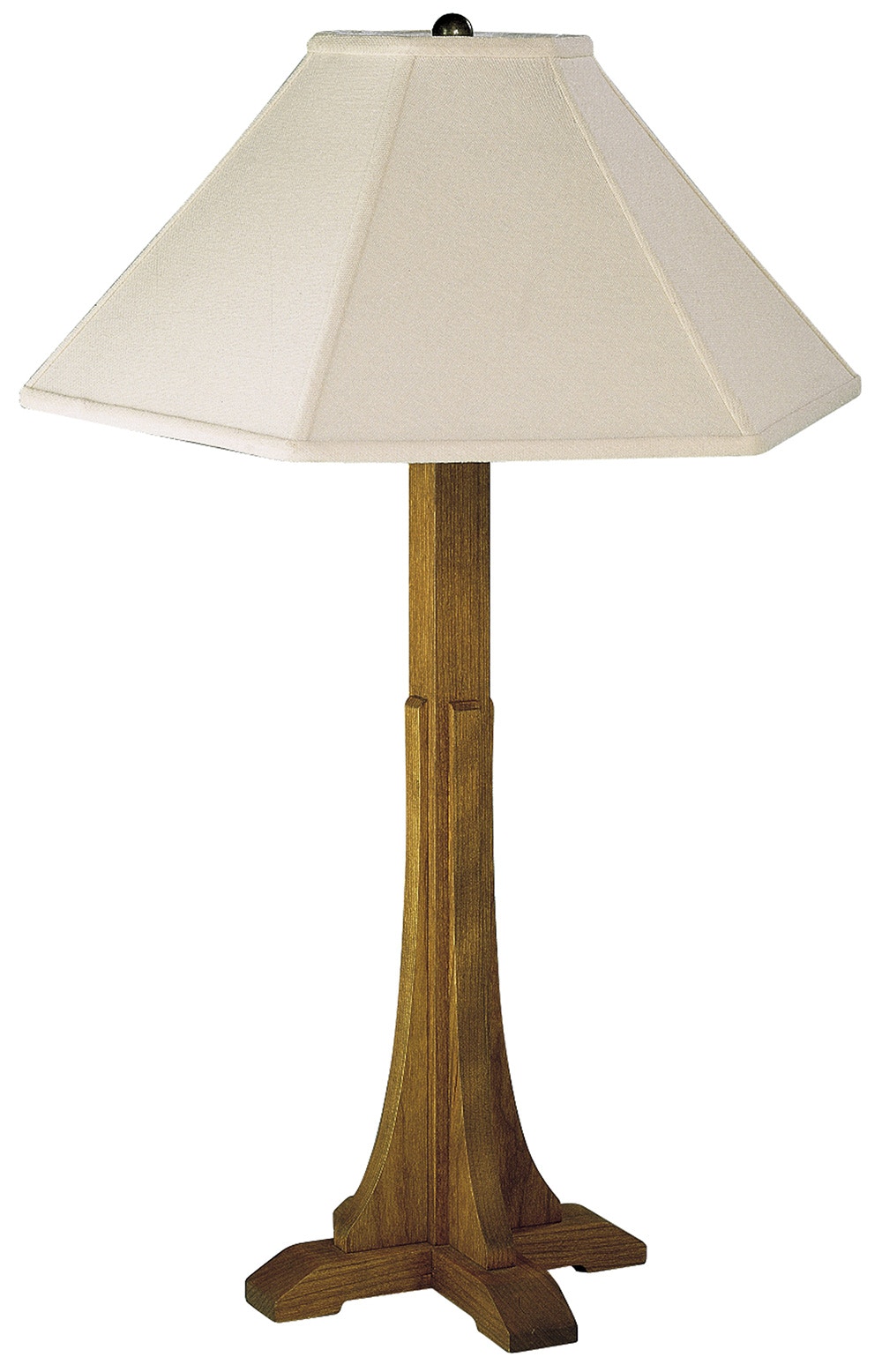 Stickley Table and Floor Lamps Cross Base Table Lamp with Linen Shade ...