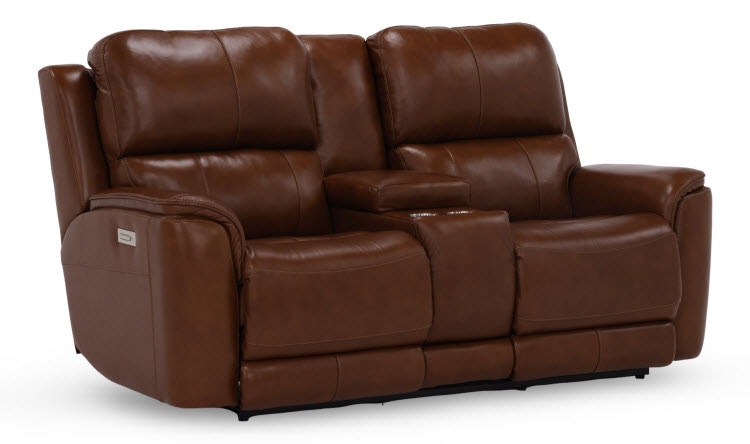 Stanton Furniture Power Headrest and Lumbar Reclining Console Loveseat ...