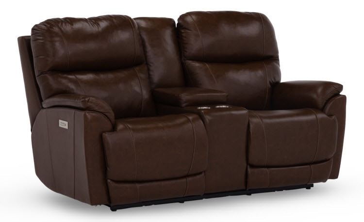Stanton Furniture Power Headrest and Lumbar Reclining Console Loveseat ...
