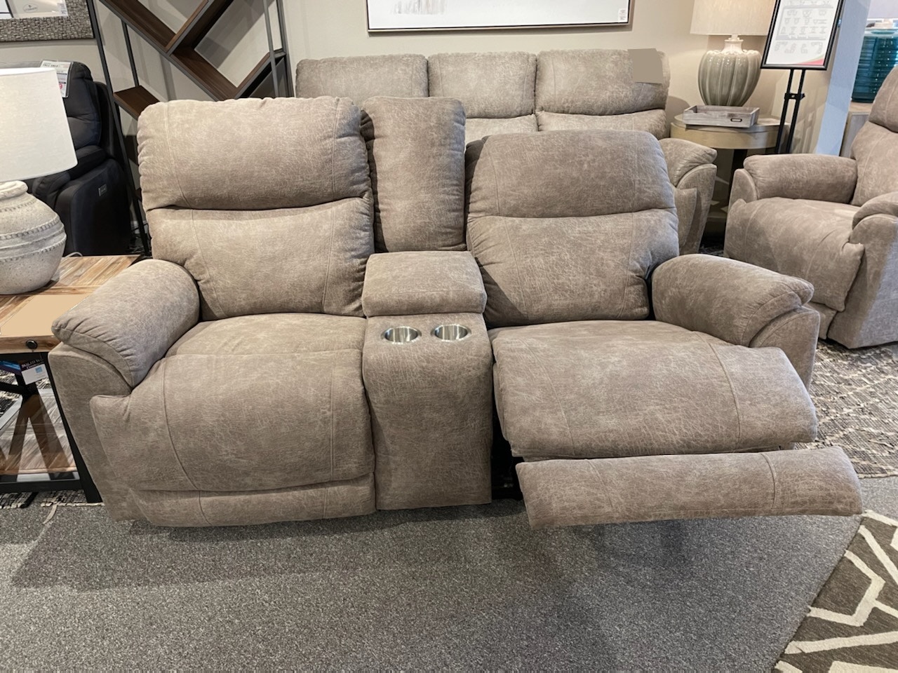 Stanton Furniture Power Headrest and Lumbar Dual Reclining Console ...