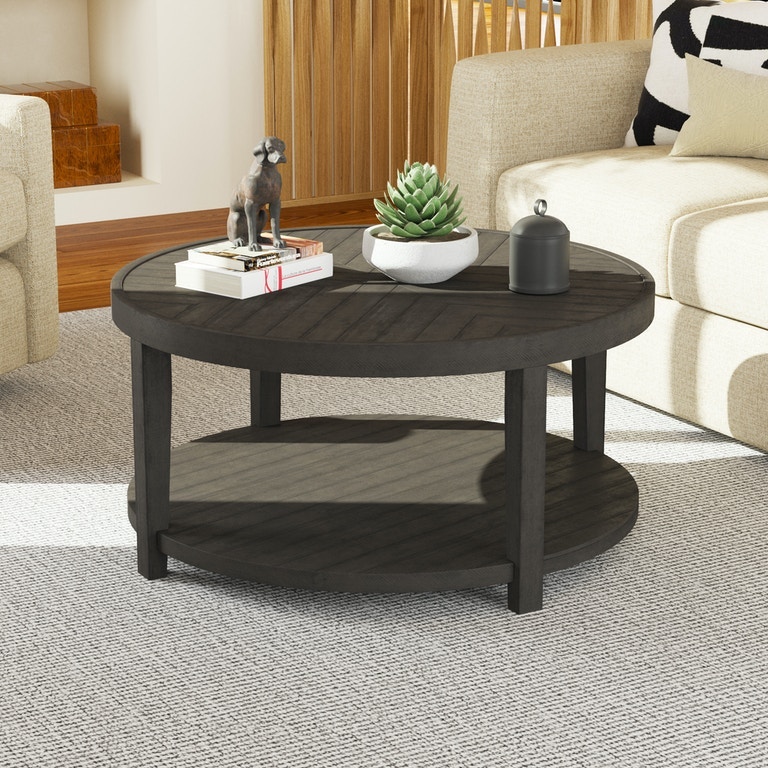 Flexsteel Chevron Round Coffee Table W1004-034 - Portland, OR | Key ...