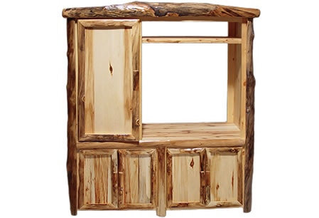 Rustic Log Living Room Entertainment Center in Log Front (60W) in ...