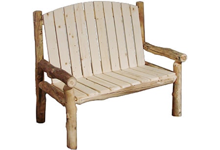 Rustic Log Outdoor Furniture Outdoor Bench (48W) in Natural Panel ...