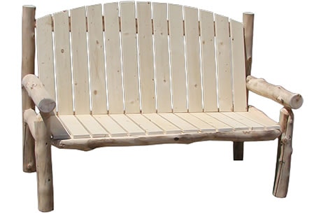 Rustic Log Outdoor Furniture Outdoor Bench (60W) in Natural Panel ...