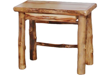 Rustic Log Home Office Table Desk with Drawer in Flat Front (36W) in ...