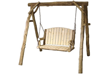 Rustic Log Outdoor Furniture Yard Swing (48W) in Natural Panel ...