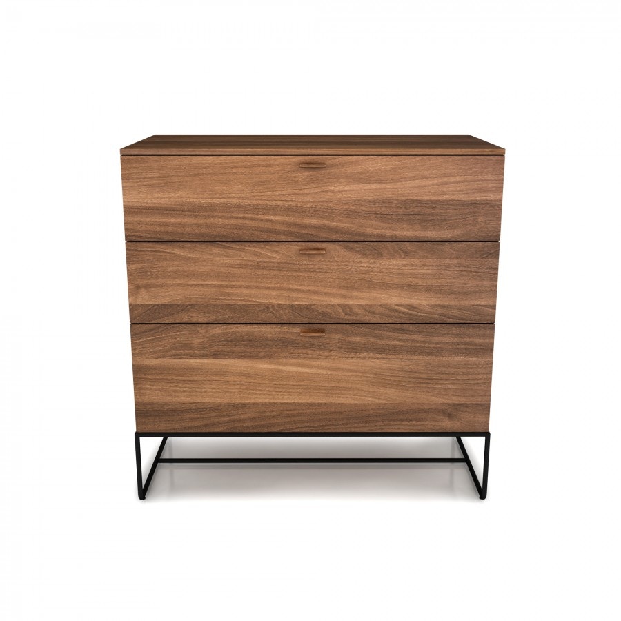 Linea 3 Drawer Chest with Metal Base