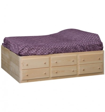 Unfinished 6 6 Drawer King Pedestal Bed Made in the USA