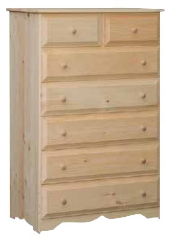 Unfinished Bedroom Unfinished 7 Drawer Chest Made in the USA 55788 ...