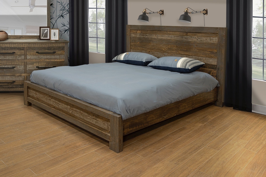 International Furniture Direct Loft Brown Cal King Platform Bed is ...
