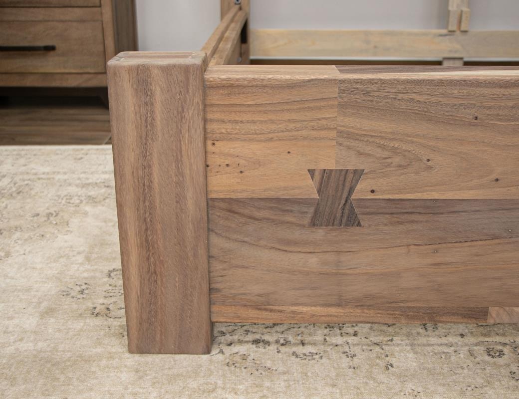 International Furniture Direct Natural Parota Queen Platform Bed is ...