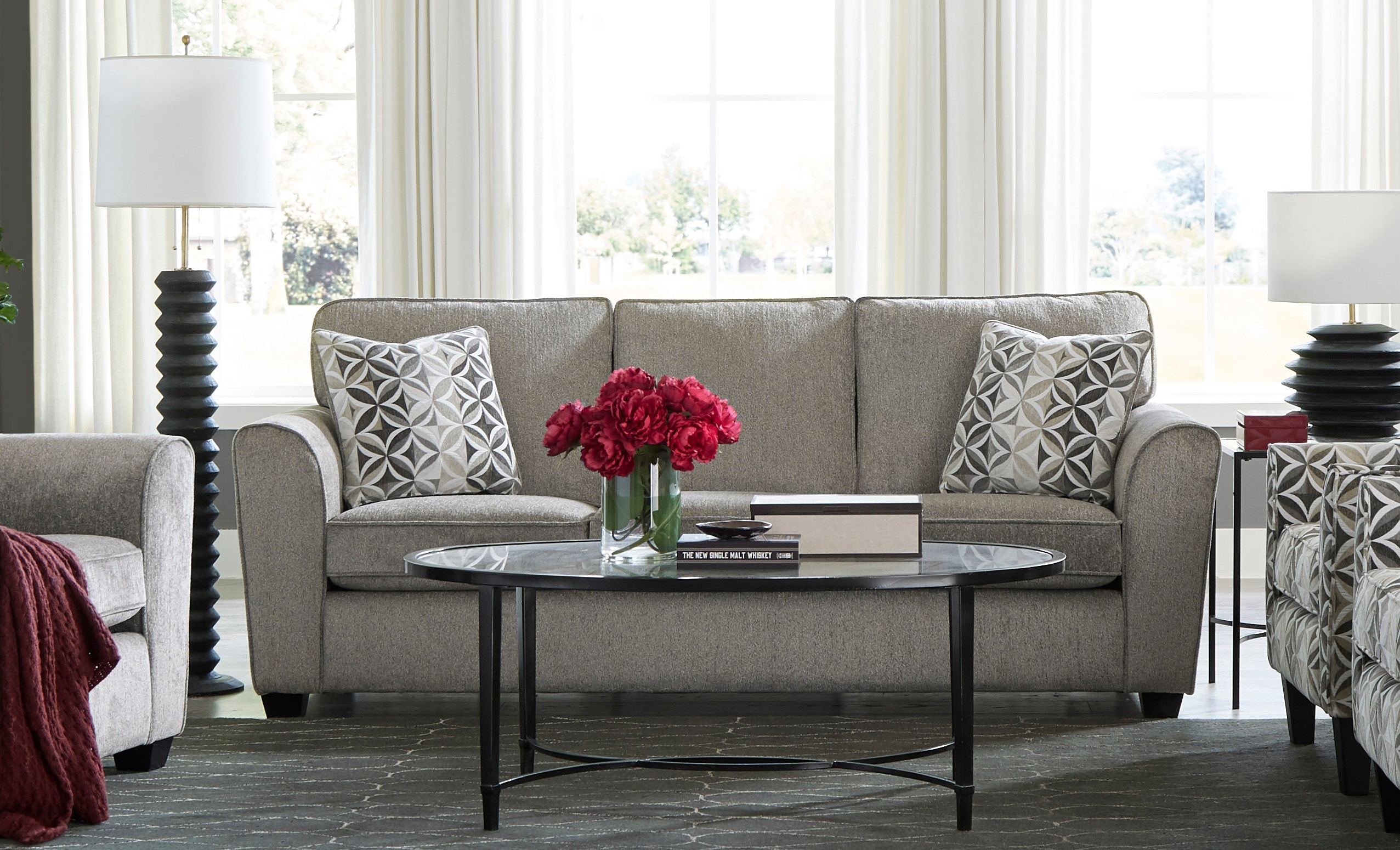 Stanton Furniture Living Room Lisa 643 Lux Pewter Sofa is available in ...