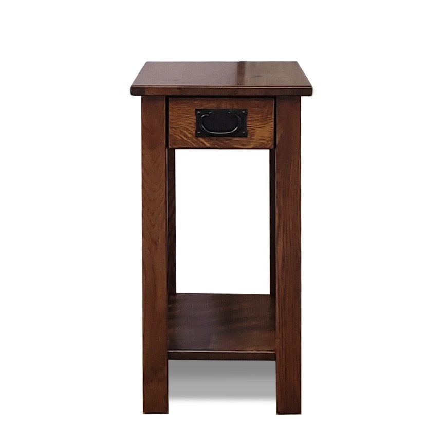 Y & T Woodcraft Oxford Mission Rectangle Oak Chairside Table is ...