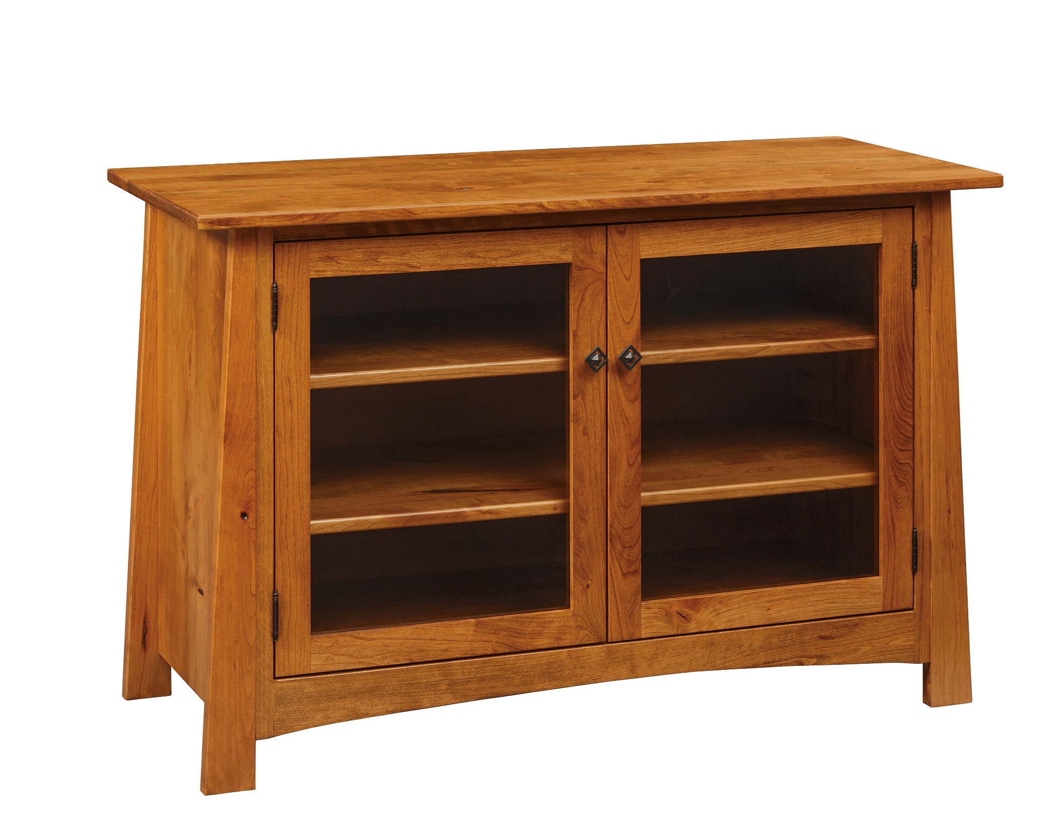 Country Value Woodworks Craftsmen Entertainment Center With Glass Doors ...