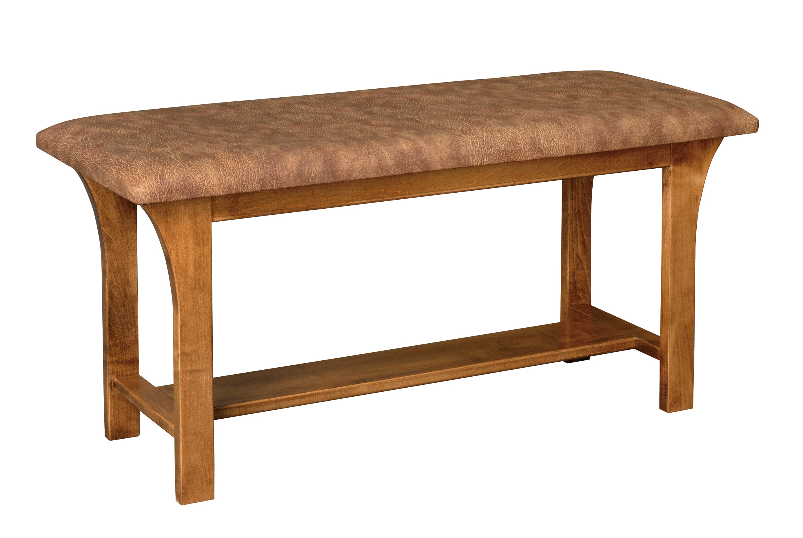 Country Value Woodworks Monarch Bench With Bonded Leather Seat 813 ...