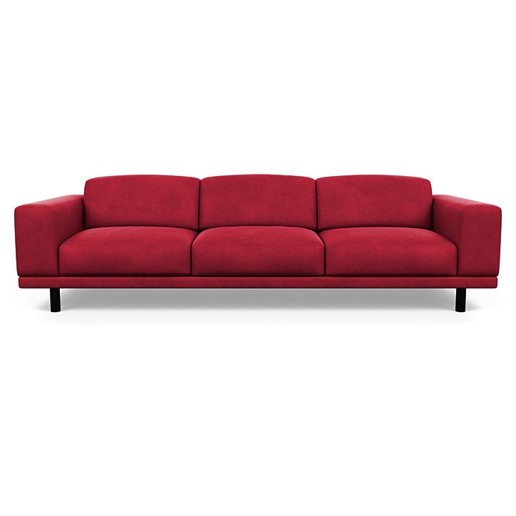American Leather Meyer Three Cushion Sofa MYR-SO3-ST-Ultrasuede-Red ...