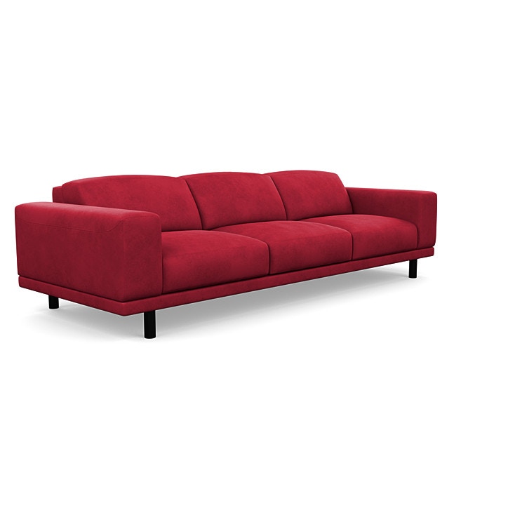 American Leather Meyer Three Cushion Sofa MYR-SO3-ST-Ultrasuede-Red ...
