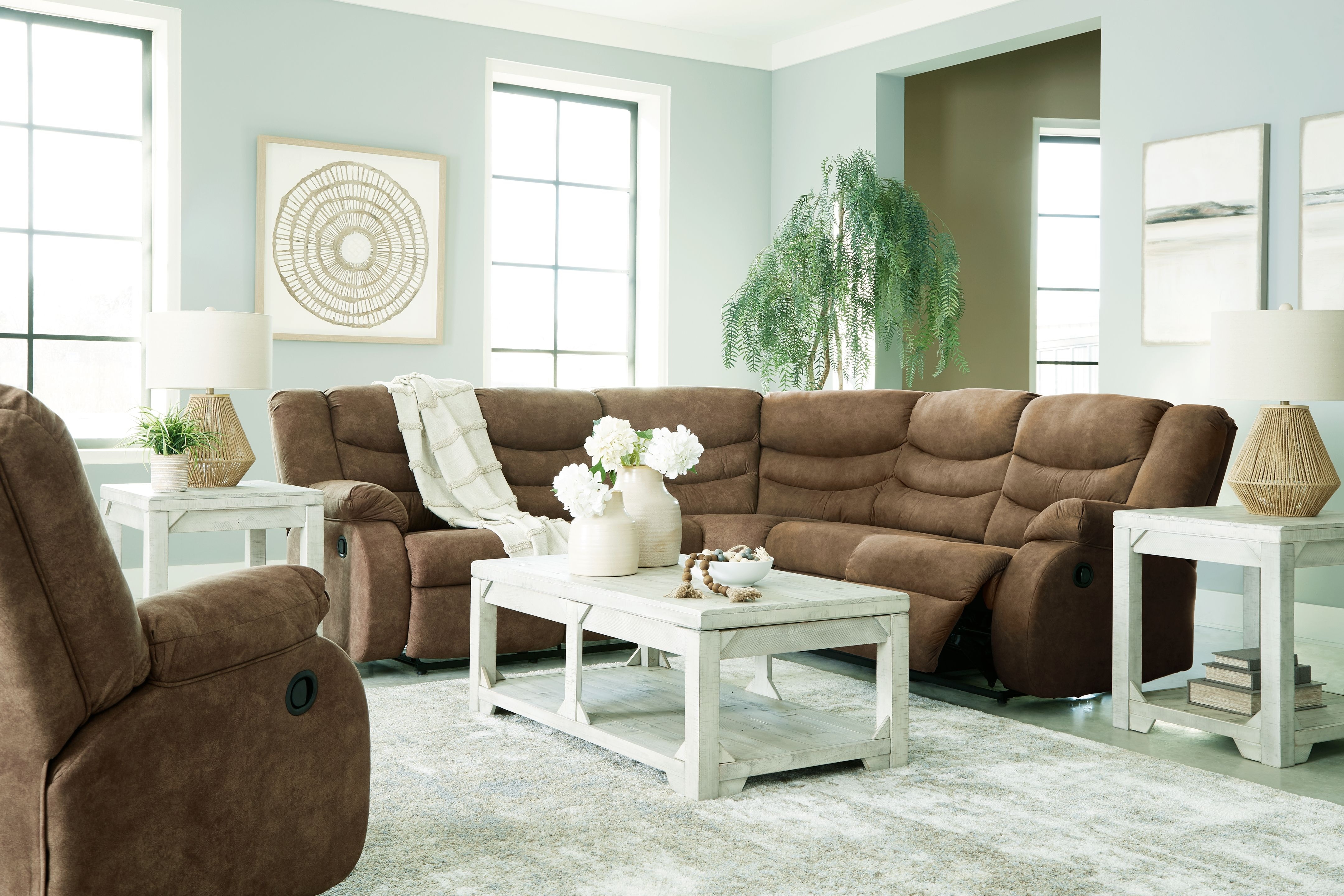 Ashley Partymate 3 Piece Reclining Sectional Set 36902-48-50-25 ...