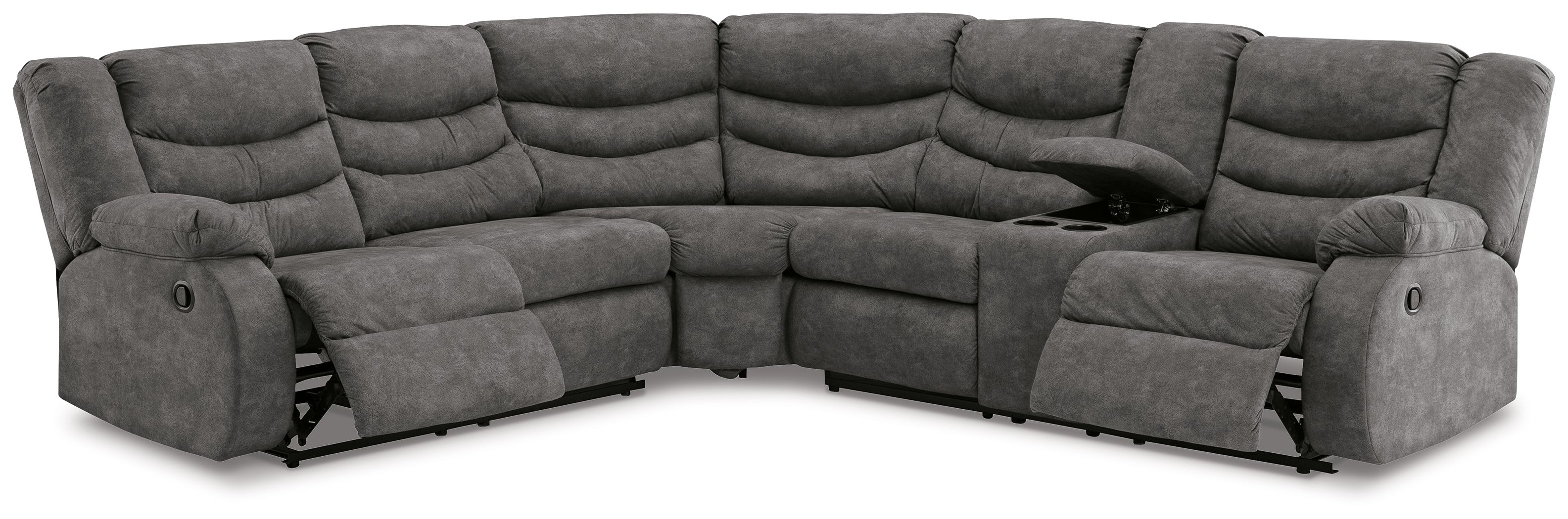 Ashley Partymate 3 Piece Reclining Sectional Set 36903-48-49-25 ...