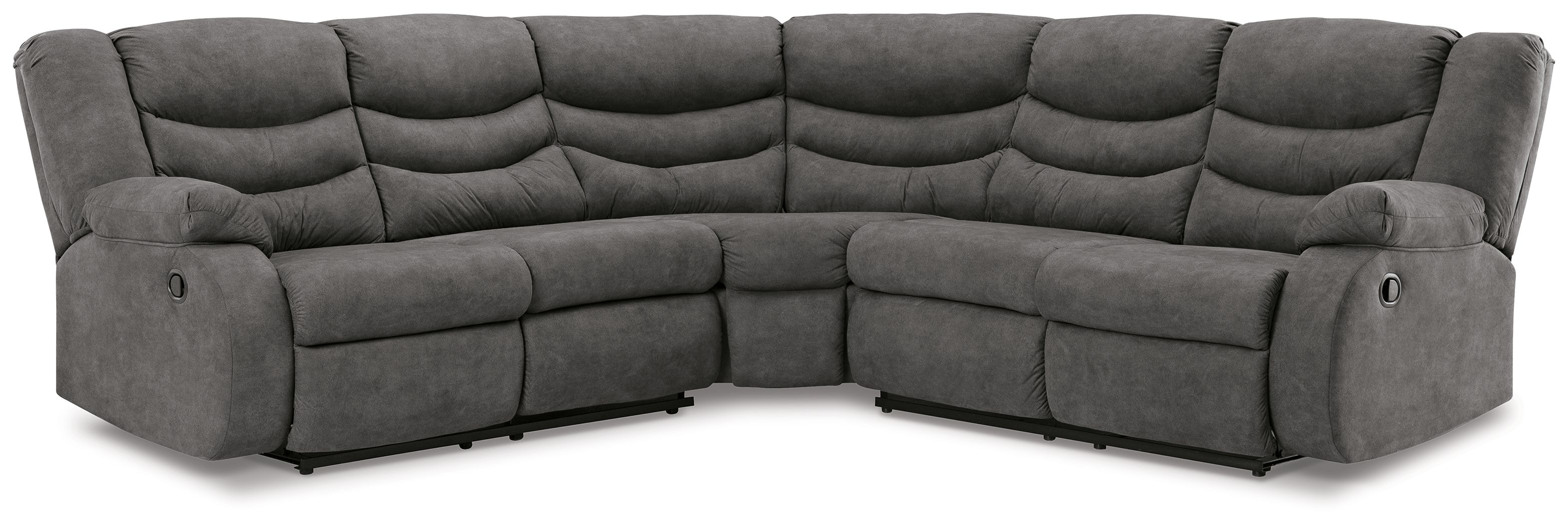 Ashley Partymate 3 Piece Reclining Sectional Set 36903-48-50-25 ...