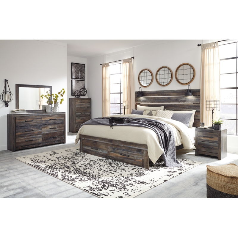 Ashley Drystan King Panel Bed with Storage B211-58-56S-97 - Portland ...