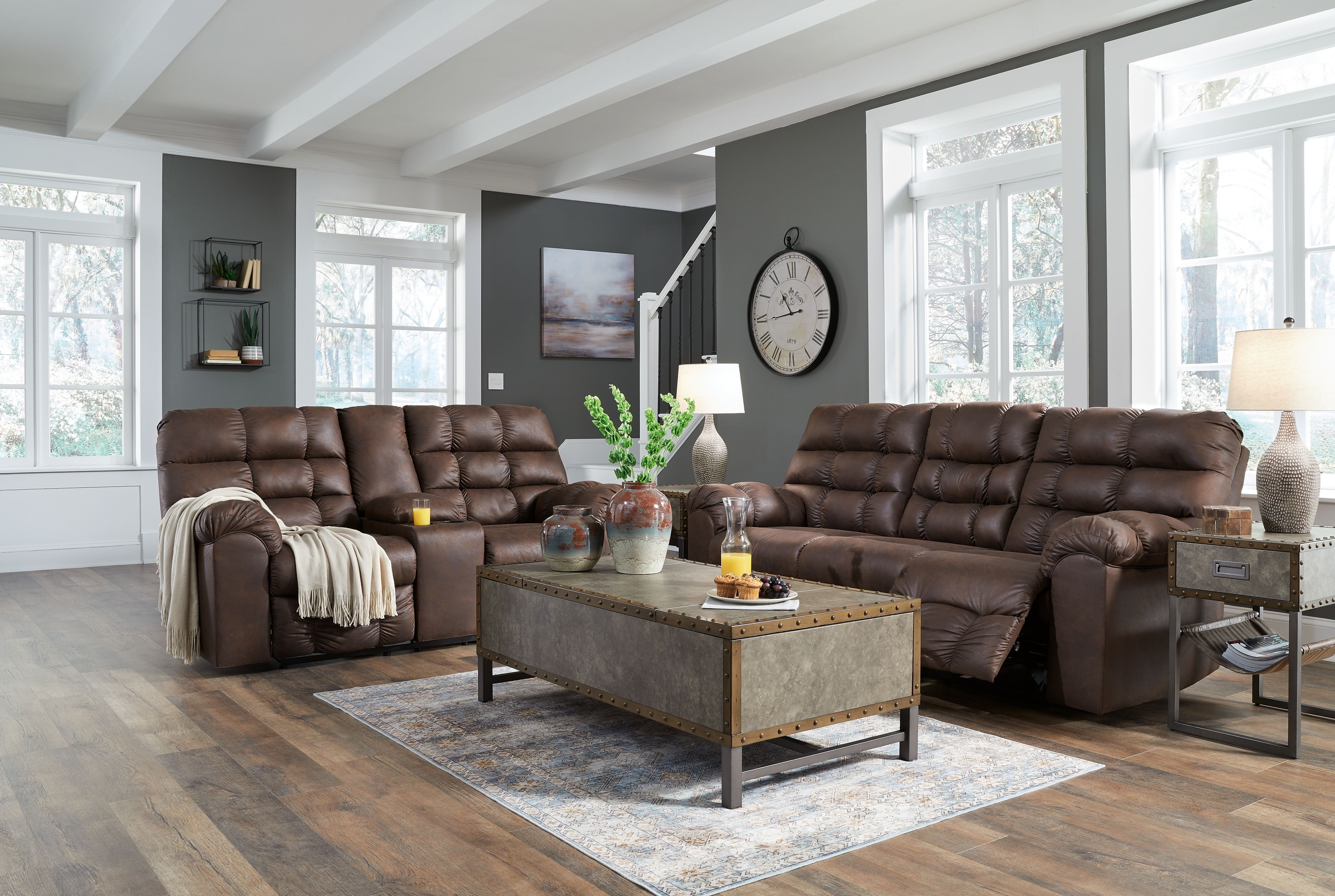 Ashley Derwin 2 Piece Reclining Sofa and Loveseat 28401-89-94 ...