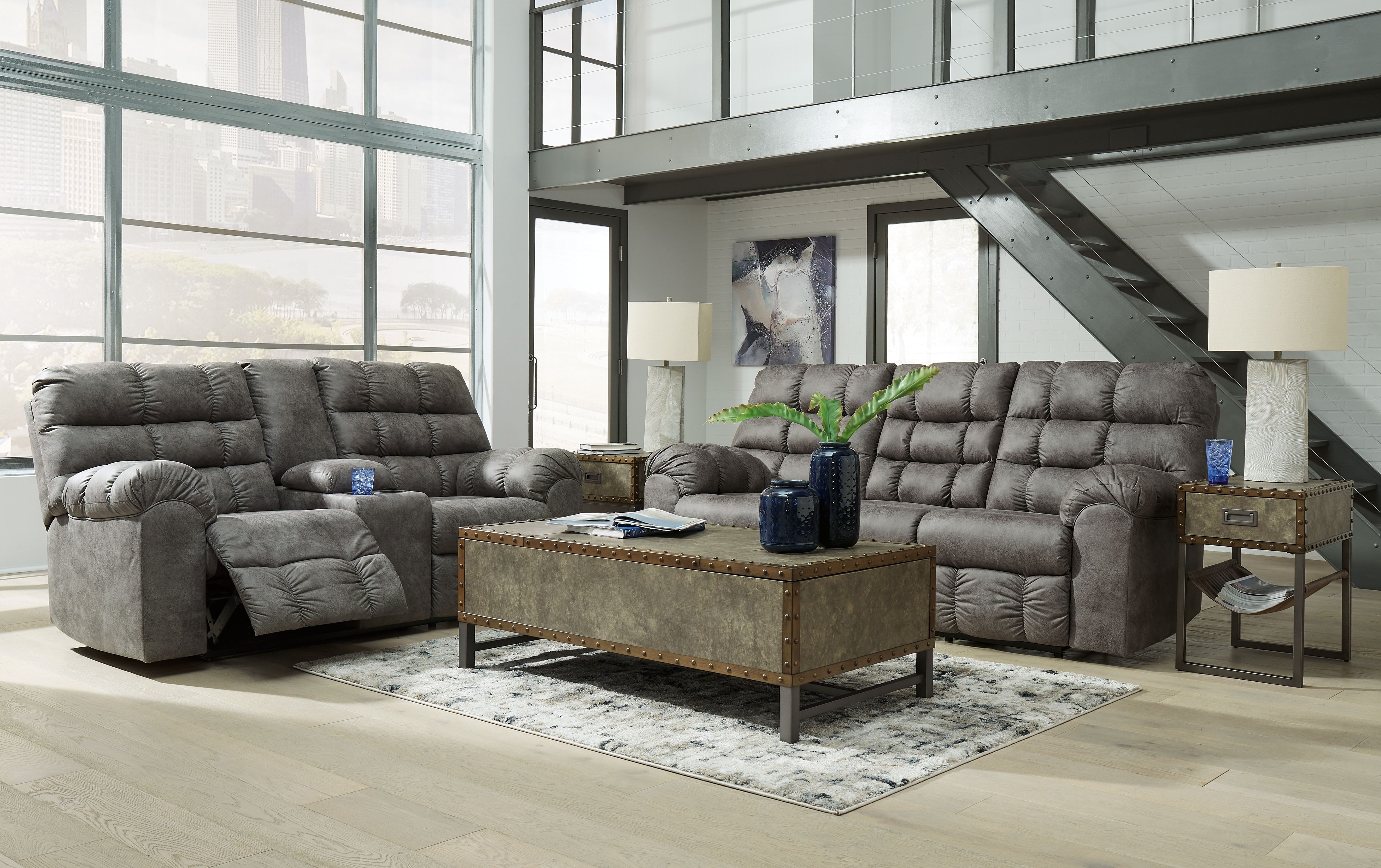 Ashley Derwin 2 Piece Reclining Sofa and Loveseat 28402-89-94 ...