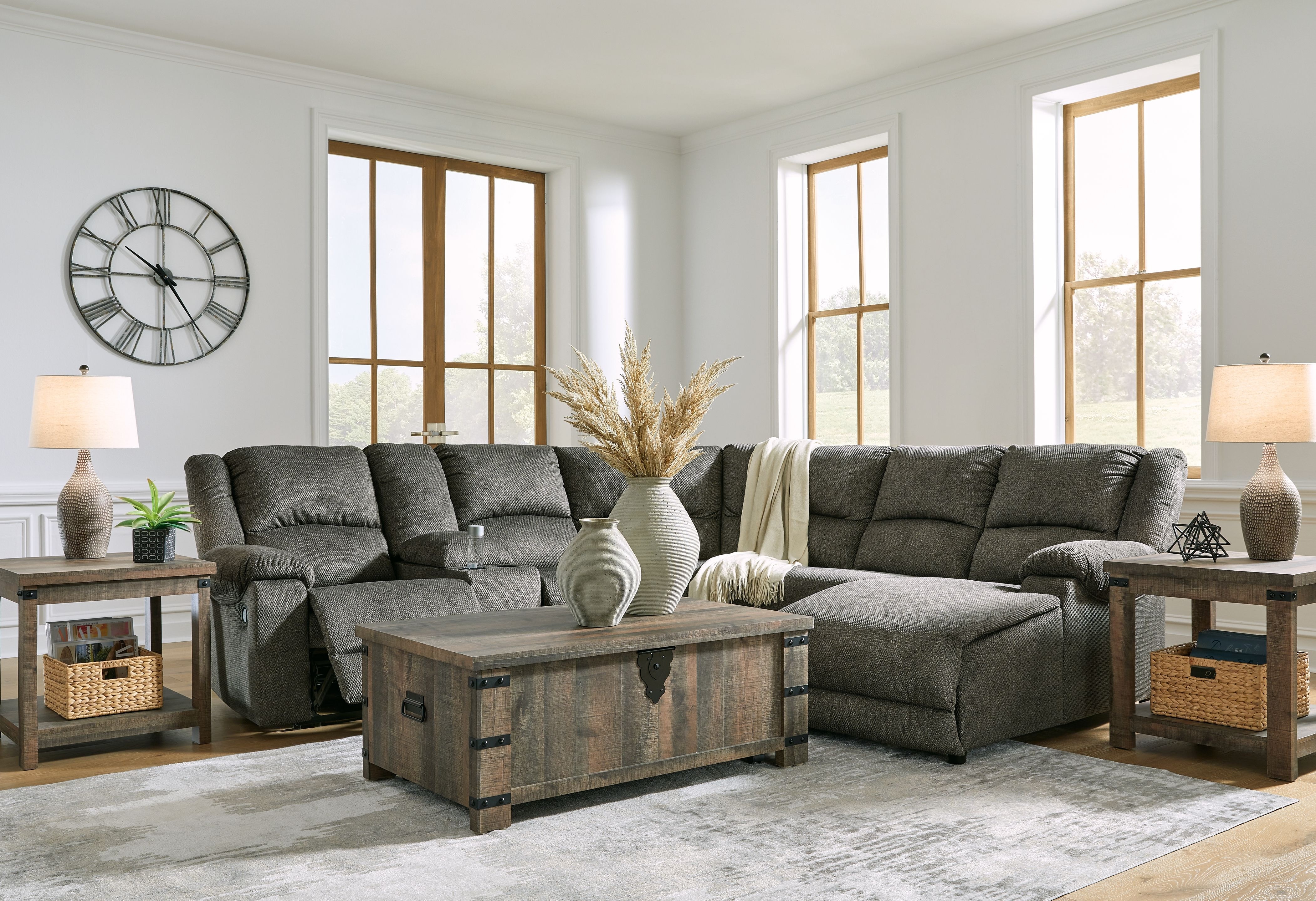 Ashley Benlocke Reclining Sectional 30402-40-57-19-77-46-17 - Portland ...