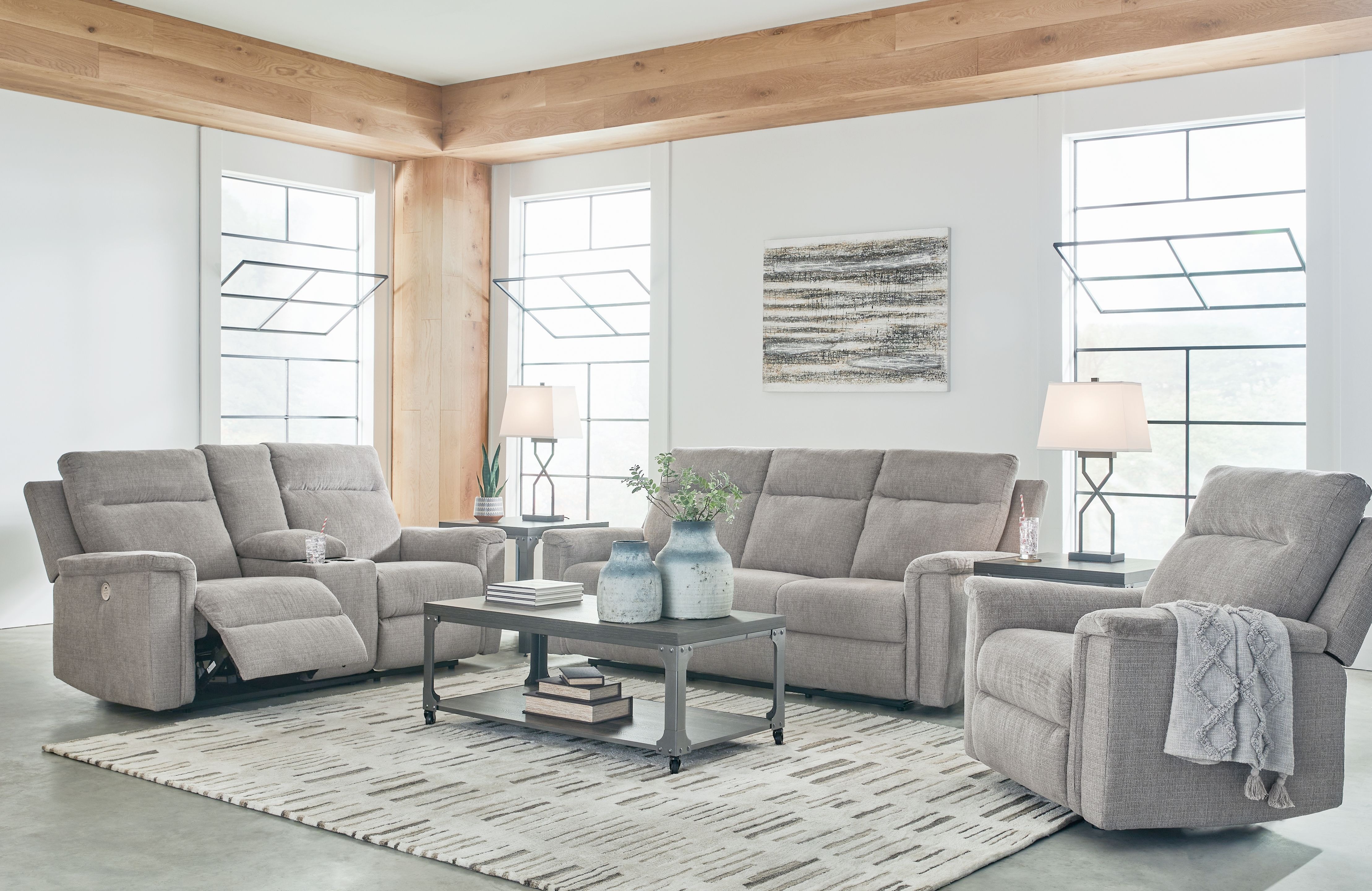 Ashley Barnsana 3 Piece Power Reclining Living Room Set 33201 87 96 98 Portland OR Key Home